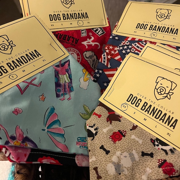 PRINTABLE Dog Bandana Display Tags & Wrap Labels - Digital PDF ...