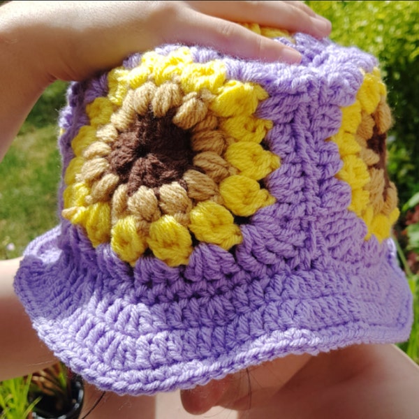 Sunflower Bucket Hat / Sunflower Hat / Crochet Bucket Hat / Crochet ...
