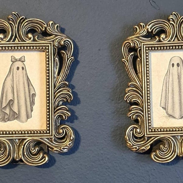 Baroque Ghosts Mini Portrait Set in Vintage Style Frame – Gothic ...