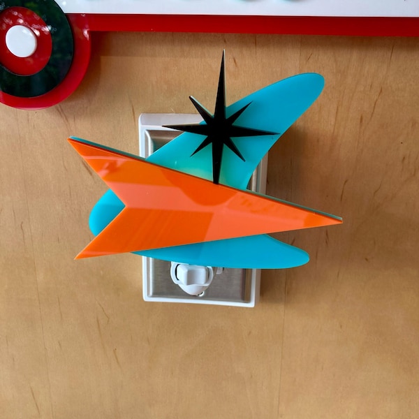 Mid Century Modern Night Light | "atomic Boomerang" Design | Retro ...