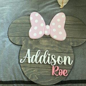 Minnie Name Sign Disney Nursery Sign - Etsy