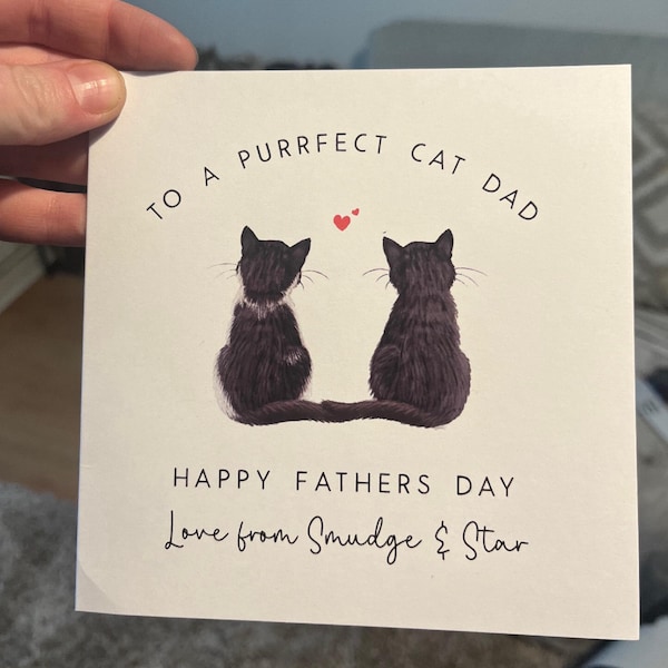 Personalised Choose the Cats Father's Day Card, From Two Cats, for Cat ...