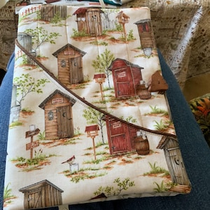 Cotton Nature's Calling Outhouses Bathrooms Restrooms Toilet Paper ...