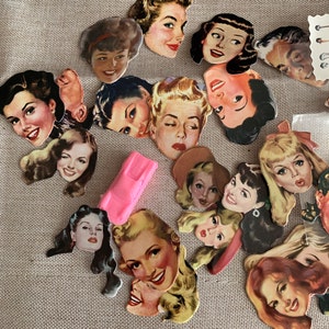 20pcs RETRO HEAD STICKERS Glamorous Ladies & Gentleman Old School ...