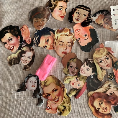 20pcs RETRO HEAD STICKERS Glamorous Ladies & Gentleman Old School ...