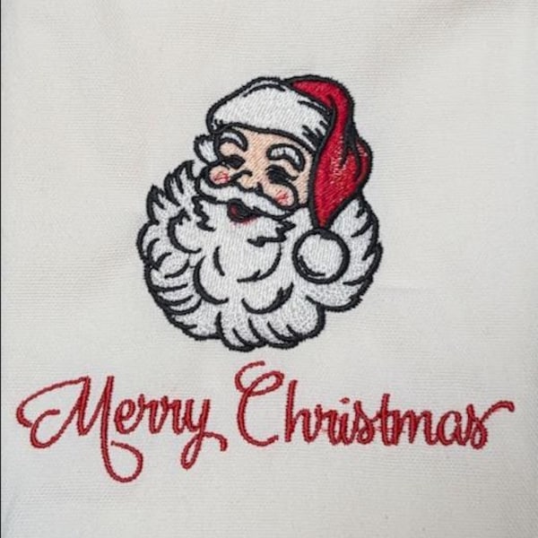 Santa Embroidery Design, Merry Christmas Machine Embroidery Files, 4 ...