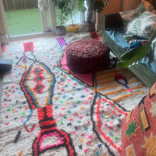 CUSTOM Moroccan Handmade Carpet , Black and White Beni Ourain Rug ...