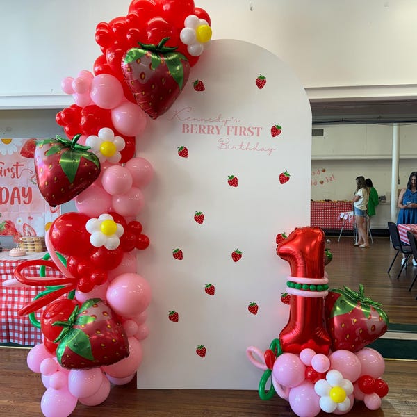 Personalized 'berry First' Birthday Balloon Arch, Girls First Birthday ...