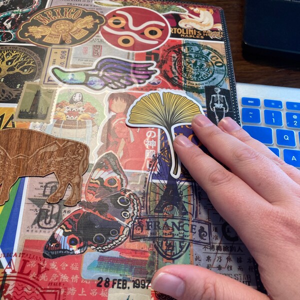 Ginkgo Leaf Vinyl Sticker | Sticker Decal for Laptop, Water Bottle ...