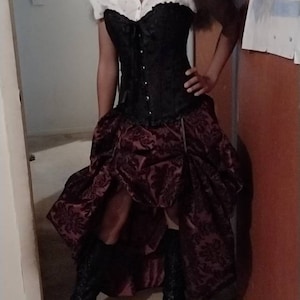 Ready to Ship 2 SKIRTS. Double Bustle DAMASK Black&black. - Etsy
