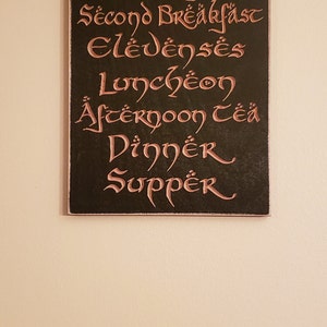 Hobbit Daily Meals Menu Second Breakfast Rustic Distressed Engraved ...