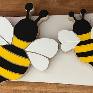 Bee Cutout Free Standing Chunky Wood Craft Bee Craft for Kids Tiered ...