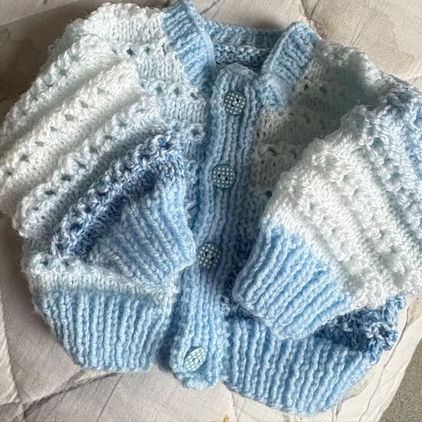 PDF Knitting Pattern~two-colour Matinee Coat~dk~16-20" - Etsy