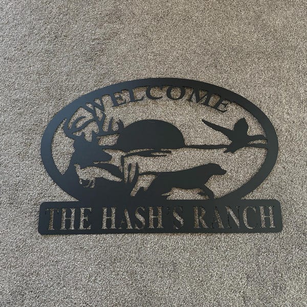 Custom Metal Hunting Sign, Personalized Deer Duck Turkey Sign, Cabin ...