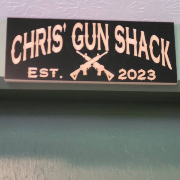 Gunsmith Room Sign Carved Wooden Sign Gifts for Hunters Man Cave Sign ...