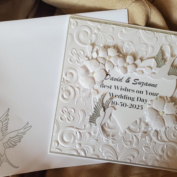 Personalized Elegant Wedding Card - Etsy