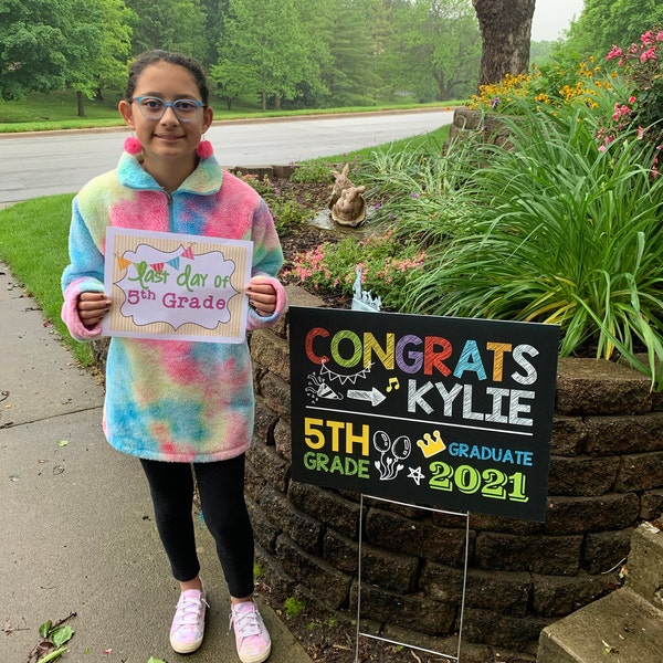 5th Grade Graduate Lawn Sign Class of 2024 Yard Sign Including Stakes ...