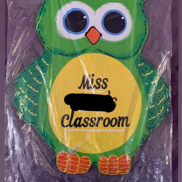Personalize OWL TEACHER SIGN Wall Door Plaque School Class Classroom ...