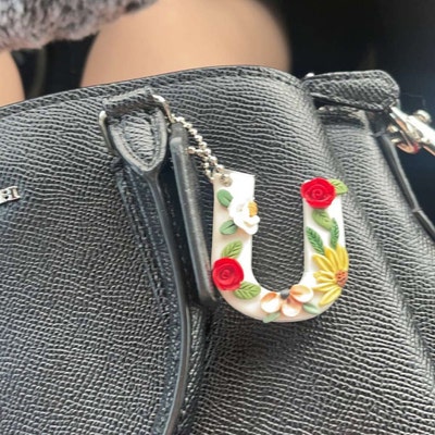 Polymer Clay Letter Keychain Initial Keychain - Etsy