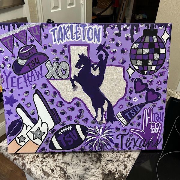 Custom College Painting TXST Bobcats - Etsy