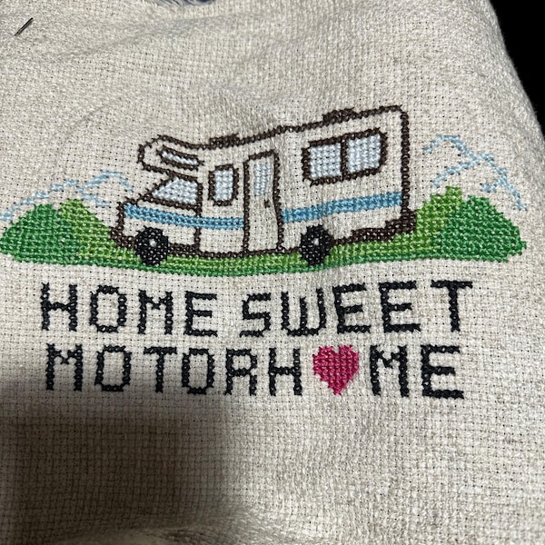 Home Sweet Motor Home, Camper Cross Stitch Pattern, Road Trip, Happy ...