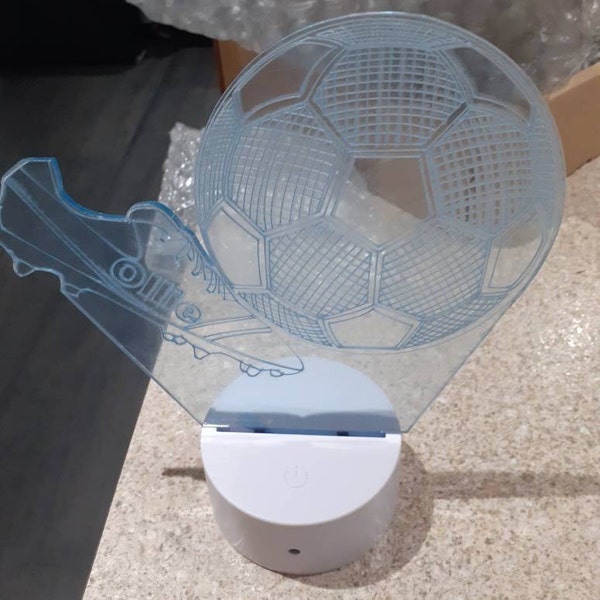3D LED Football Lamp / Light Handmade in UK - 7 Colours and Remote ...