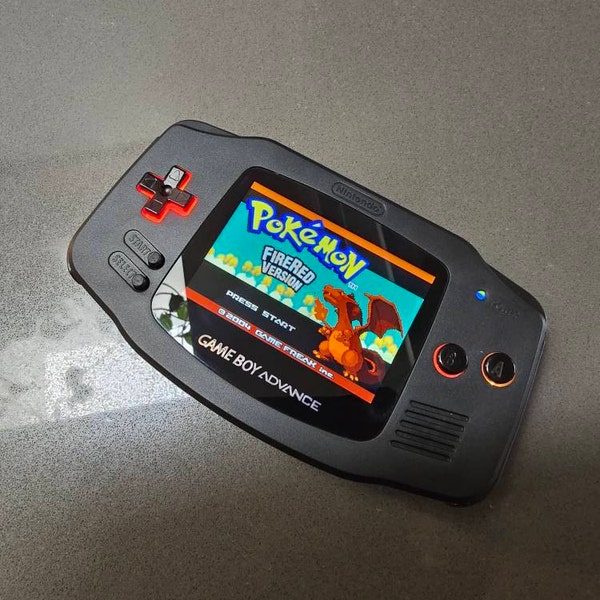 Custom Gameboy Advance - Team Rocket Edition, IPS Backlit Screen, RGB ...