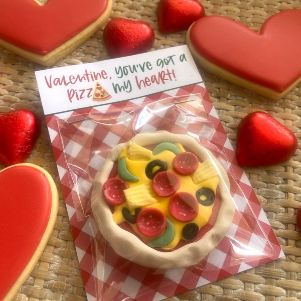 Instant Download Valentine Pizza Mini Cookie Card, Pizza My Heart ...