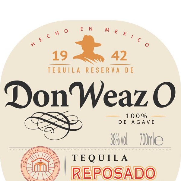 Don Julio 375ml Custom Label, Printable Anejo Tequila Label, Birthday ...