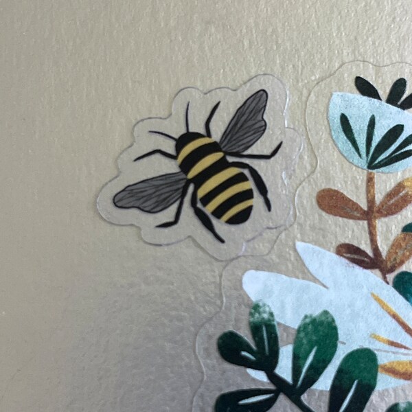 Mini Bee Sticker, Bumblebee Tiny Sticker, Transparent Mini Sticker ...