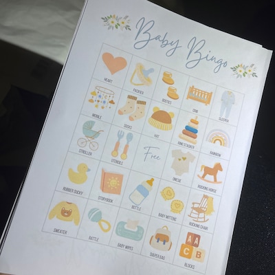 Baby Bingo, 60 Baby Bingo Cards, Baby Shower Bingo, Baby Shower Game ...