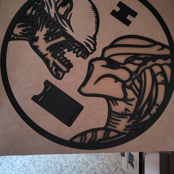 Alien Predator Art , Alien and Predator Wood Wall Decor , Predator ...