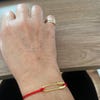 925 Safety Pin, Red String Bracelet, Paper Clip Bracelet, Minimal Gold ...