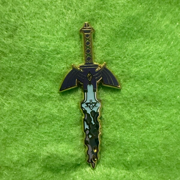 Glow in Dark Master Sword Pin - Gold Plated Hard Enamel Pin - Zelda ...