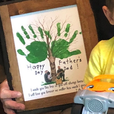 Gift From Daughter, Dad Gift, Mom Gift, Child Handprint Art, Printable ...