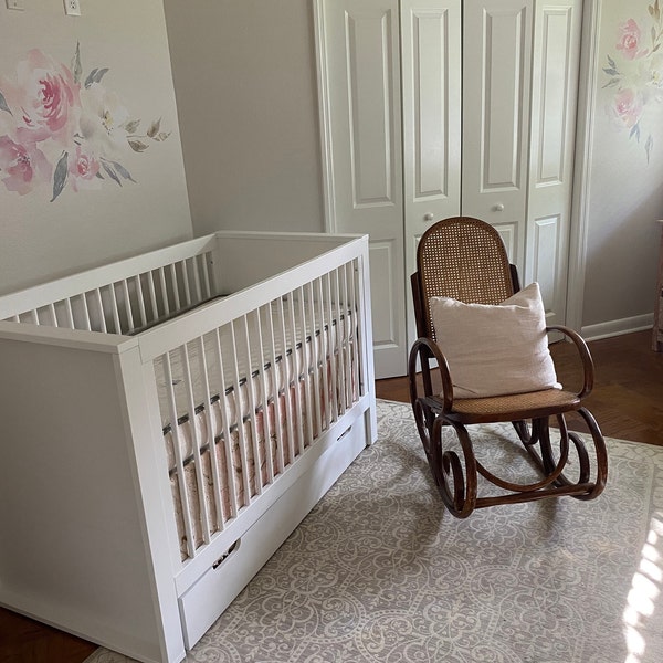 DELANEY Single FLOWERS Blush Pink Nursery Flower Décor Removable Wall ...