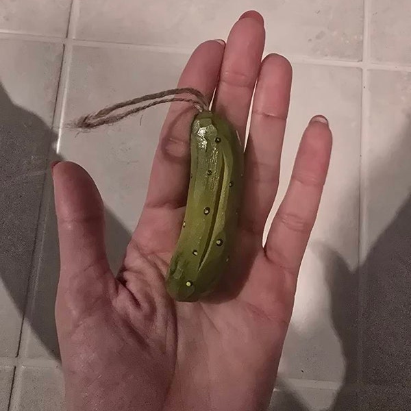 Hand Carved Wood Pickle, Christmas Pickle Ornament, Pickle Ball ...