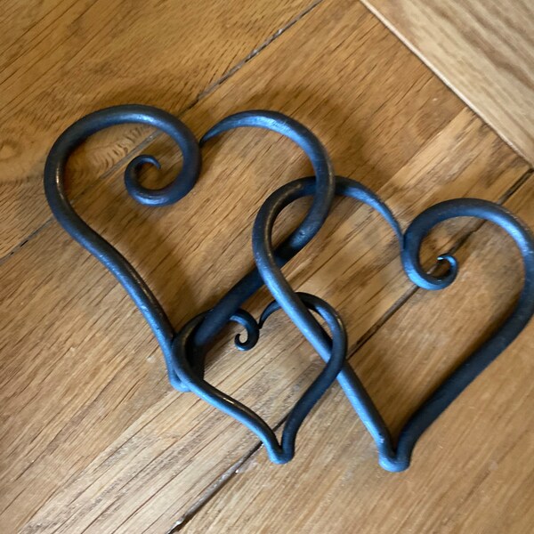 Forged Iron Heart Wall Artwork - Personalized Metal Sculpture - Wedding ...