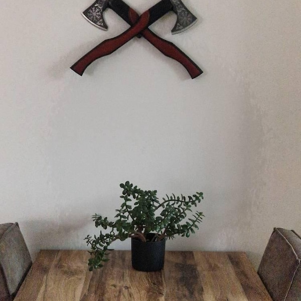 Tomahawk Wall Mount Double, Display Axe Holder Handmade, Wall Mount for ...