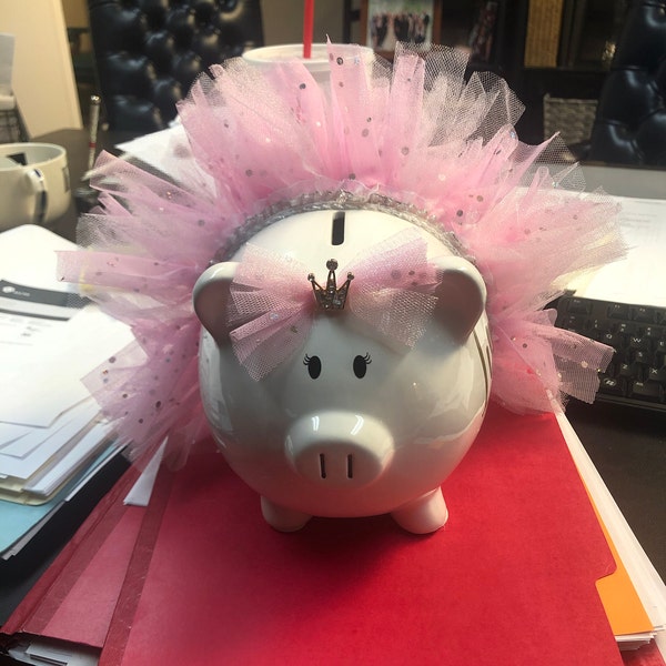 Personalized Light Pink Piggy Bank,pink Tutu,piggy Banks for Girls ...