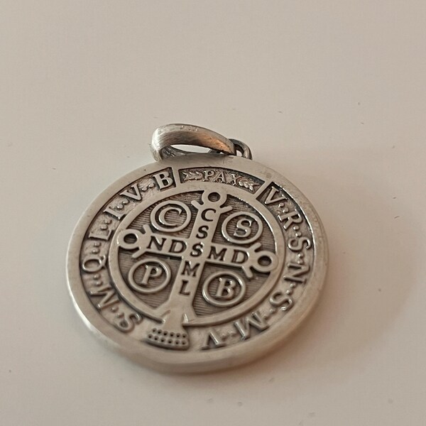 Sterling Silver Saint Benedict Necklace, Personalized Christian Saint ...