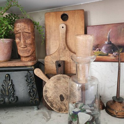 Modern Boho Farmhouse Vintage and Antique Style Hand-carved Kitchen ...