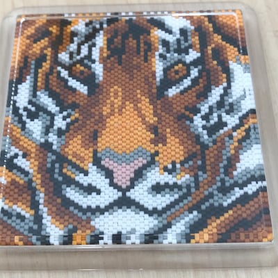 Beaded Peyote Coaster Pattern Tutorial Bluebells - Etsy