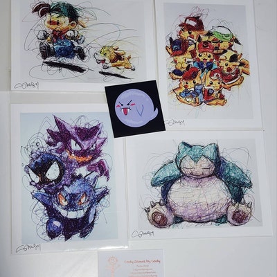 Freddy Fazbear Ballpoint Pen Print, Five Nights at Freddy's Art Poster ...