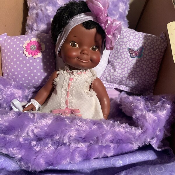 Minky Doll Bedding, Cats/with Reversible Aqua Minky ,fits American Girl ...