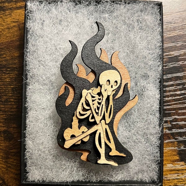 Bored Skeleton Brooch - Afterlife Collection - Etsy