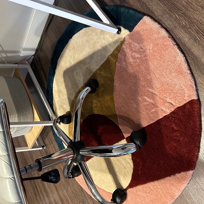 Scallop Wavy Shaped Hand Tufted Irregular Solid Color Large Area Rug ...