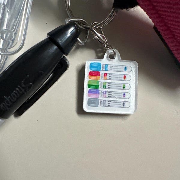 Order of Draw Lab Tubes, Badge Charm, Phlebotomy, Venipuncture, Nursing ...