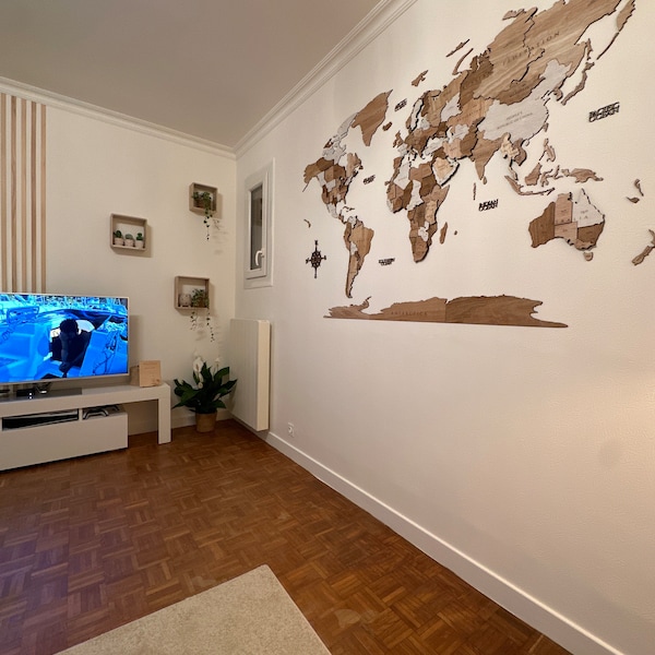 Map of the World 3D, Laser Cut File, SVG, EPS, DXF, Cdr, Pdf ...