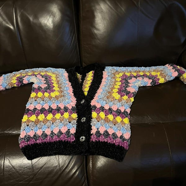 Easy PDF Crochet Pattern Oversized Hexagon Hexi Cardigan Granny Stitch ...